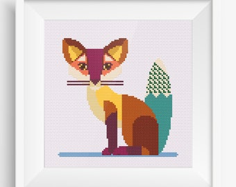 Floral Fox Cross Stitch Pattern by Fiona Baker Instant - Etsy