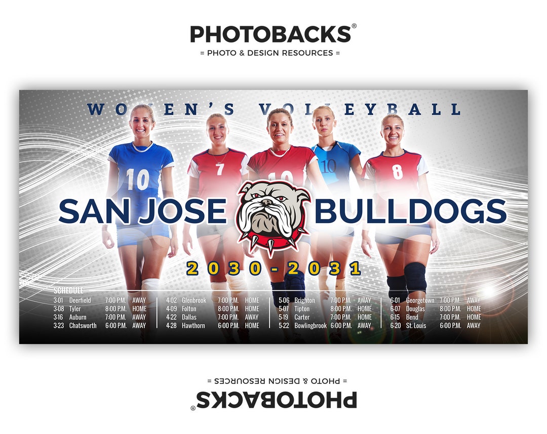 Sports Poster Template Set - Photoshop Collage Templates for Teams and ...