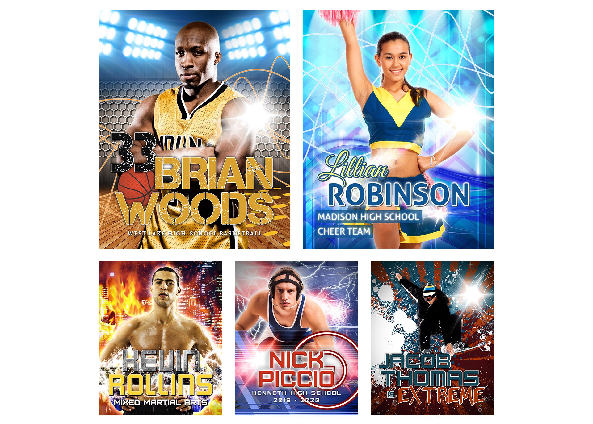 Sports Portrait & Poster Photoshop Templates / Backgrounds - Etsy