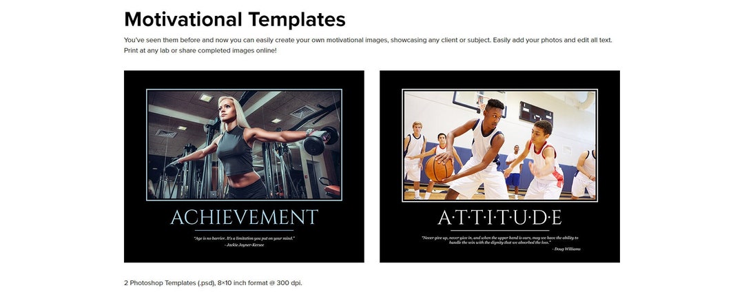 Sports Motivational Templates From Photobacks Sports Package - Etsy