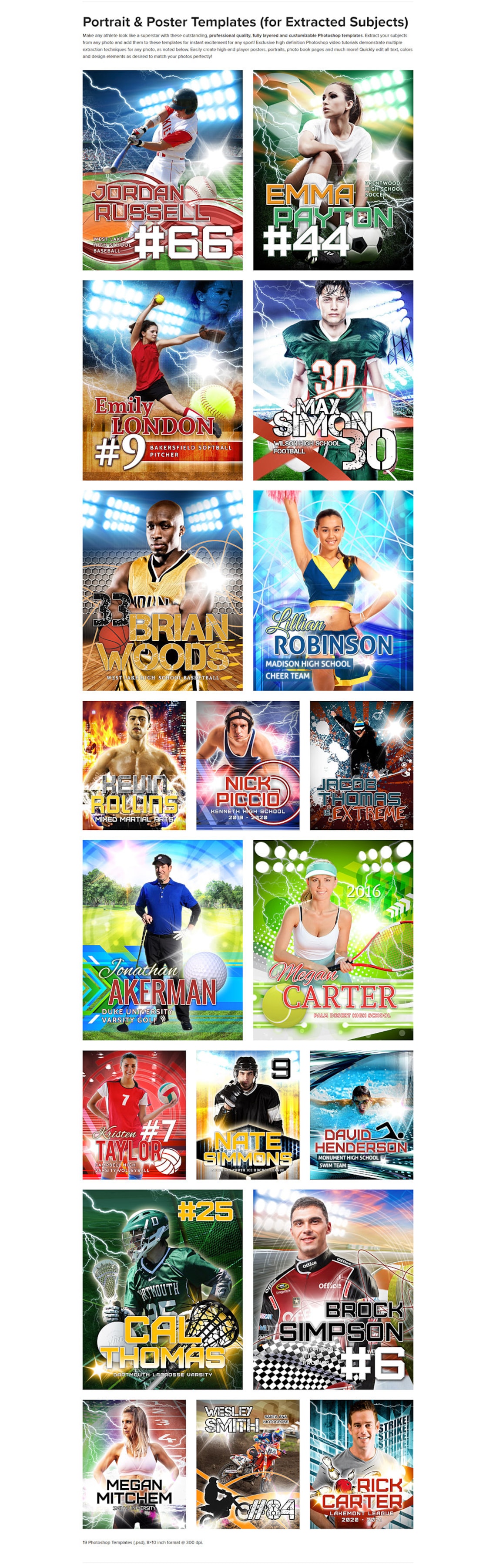 COMPLETE Sports Package 1 From Photobacks: HUNDREDS of Photoshop ...