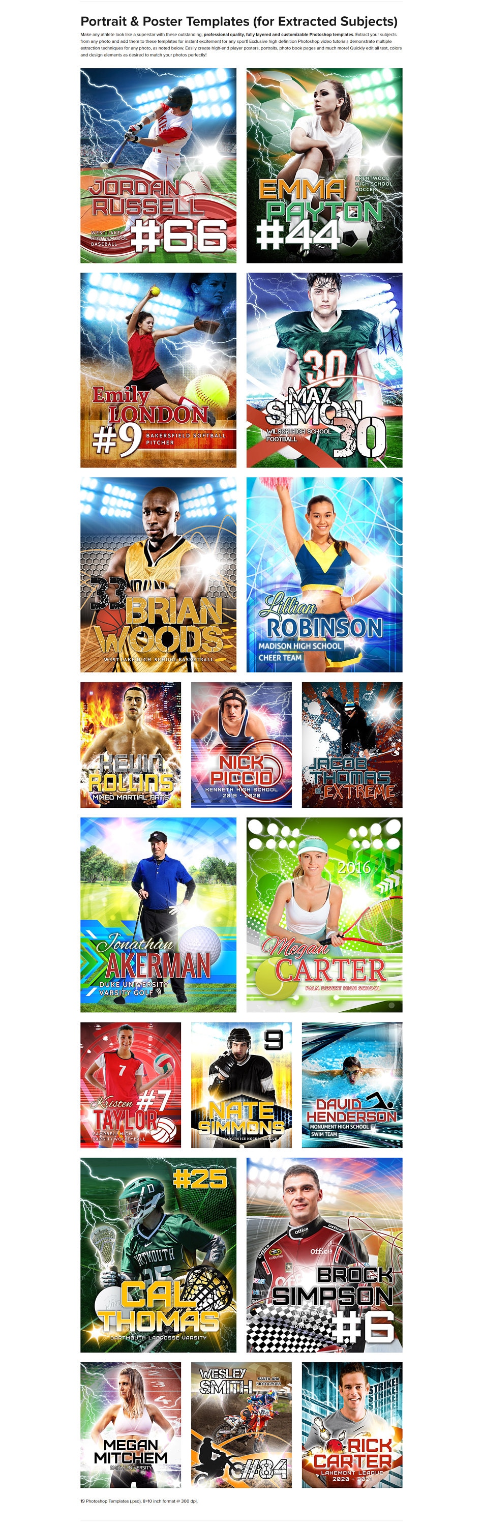 COMPLETE Sports Package 1 From Photobacks: HUNDREDS of Photoshop ...