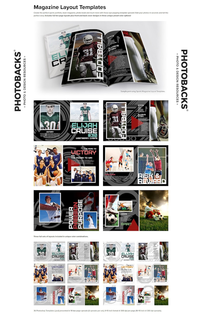 Sports Magazine Layouts Templates From Photobacks Sports Package 1 ...