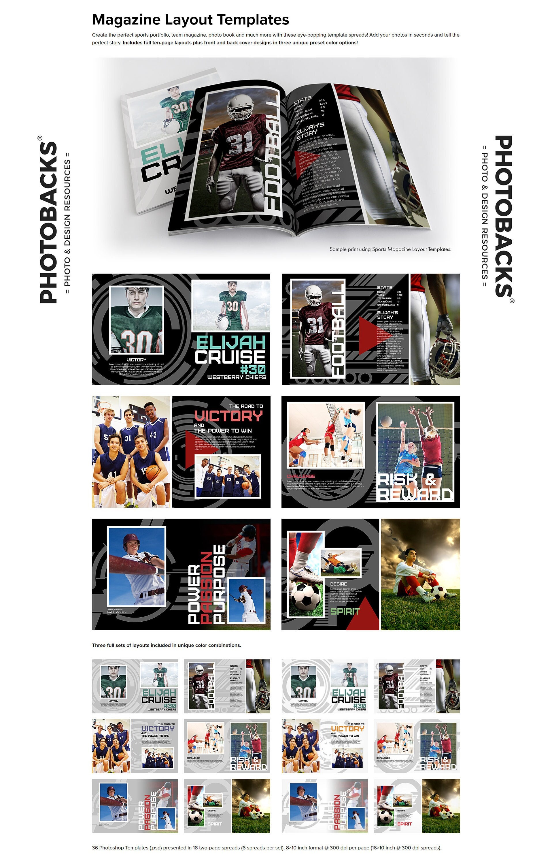 Sports Magazine Layouts Templates From Photobacks Sports Package 1 ...