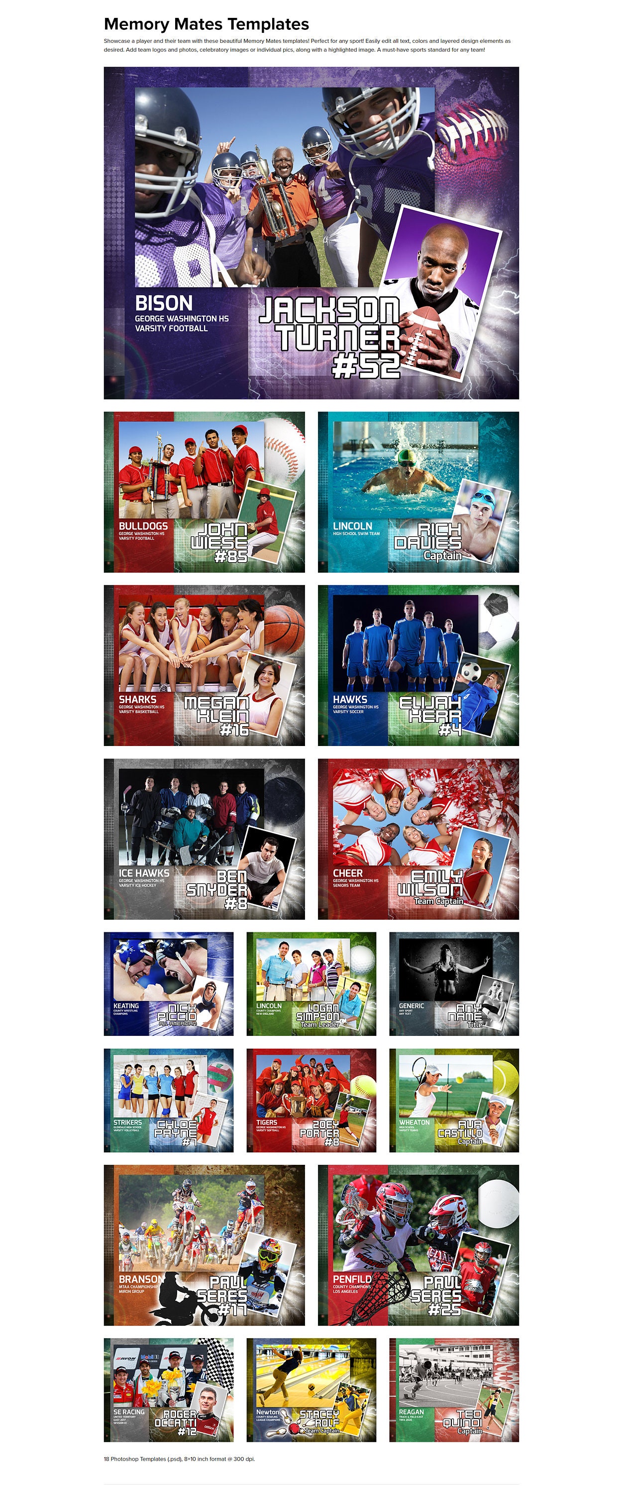 COMPLETE Sports Package 1 From Photobacks: HUNDREDS of Photoshop ...