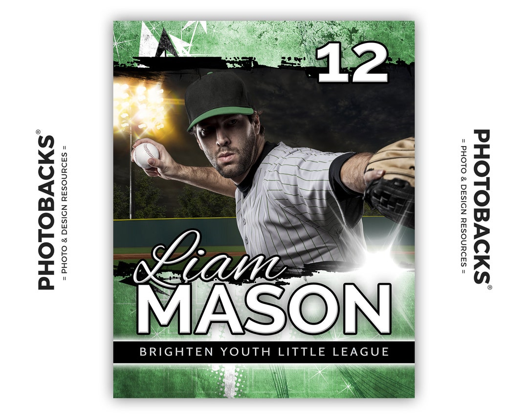 Sports Portrait / Poster Photoshop Template 08 (with Photo Mask) From ...