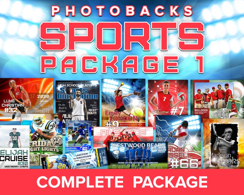 COMPLETE Sports Package 1 From Photobacks: HUNDREDS of Photoshop ...