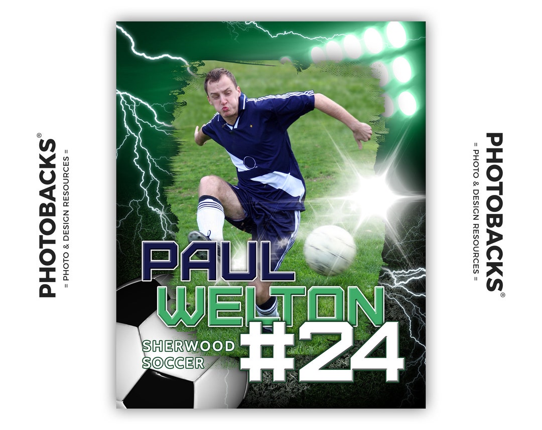 Sports Portrait / Poster Photoshop Template 09 (with Photo Mask) From ...