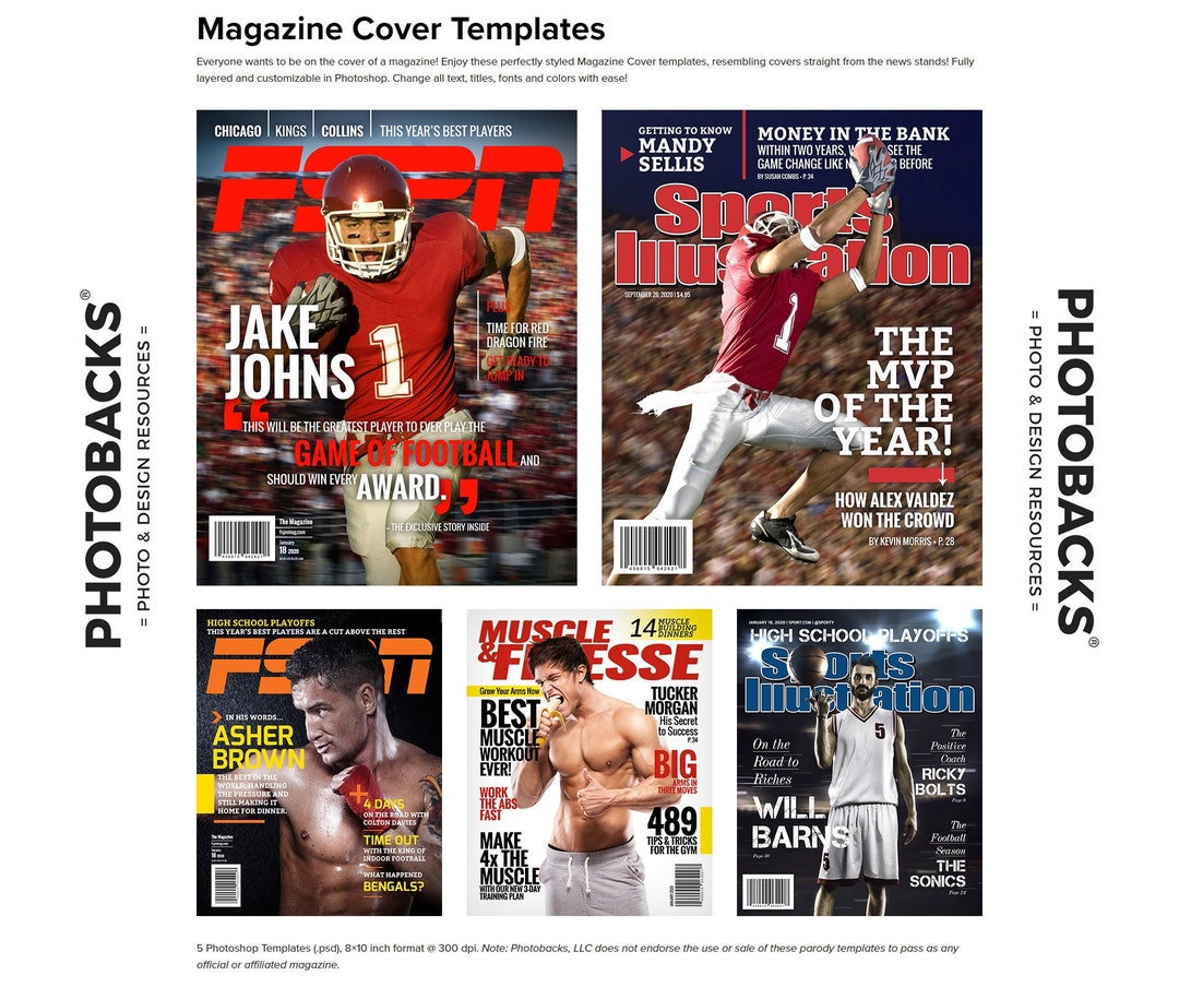 Sports Magazine Cover Photoshop Templates From Photobacks Sports ...