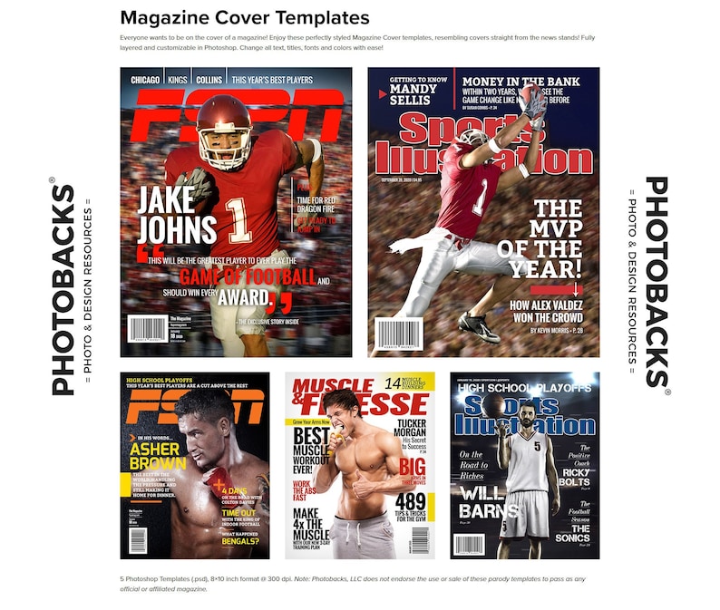 Sports Magazine Cover Photoshop Templates From Photobacks Sports ...