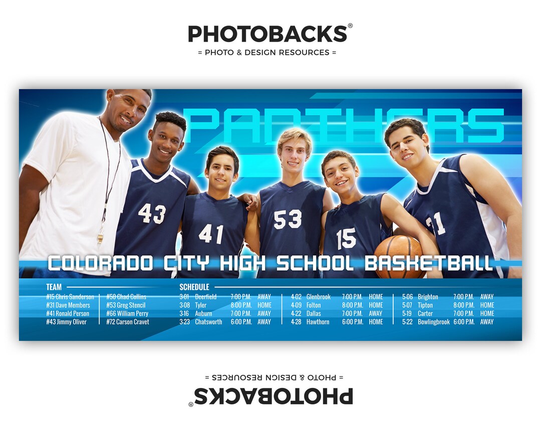 Sports Poster Template Set - Photoshop Collage Templates for Teams and ...