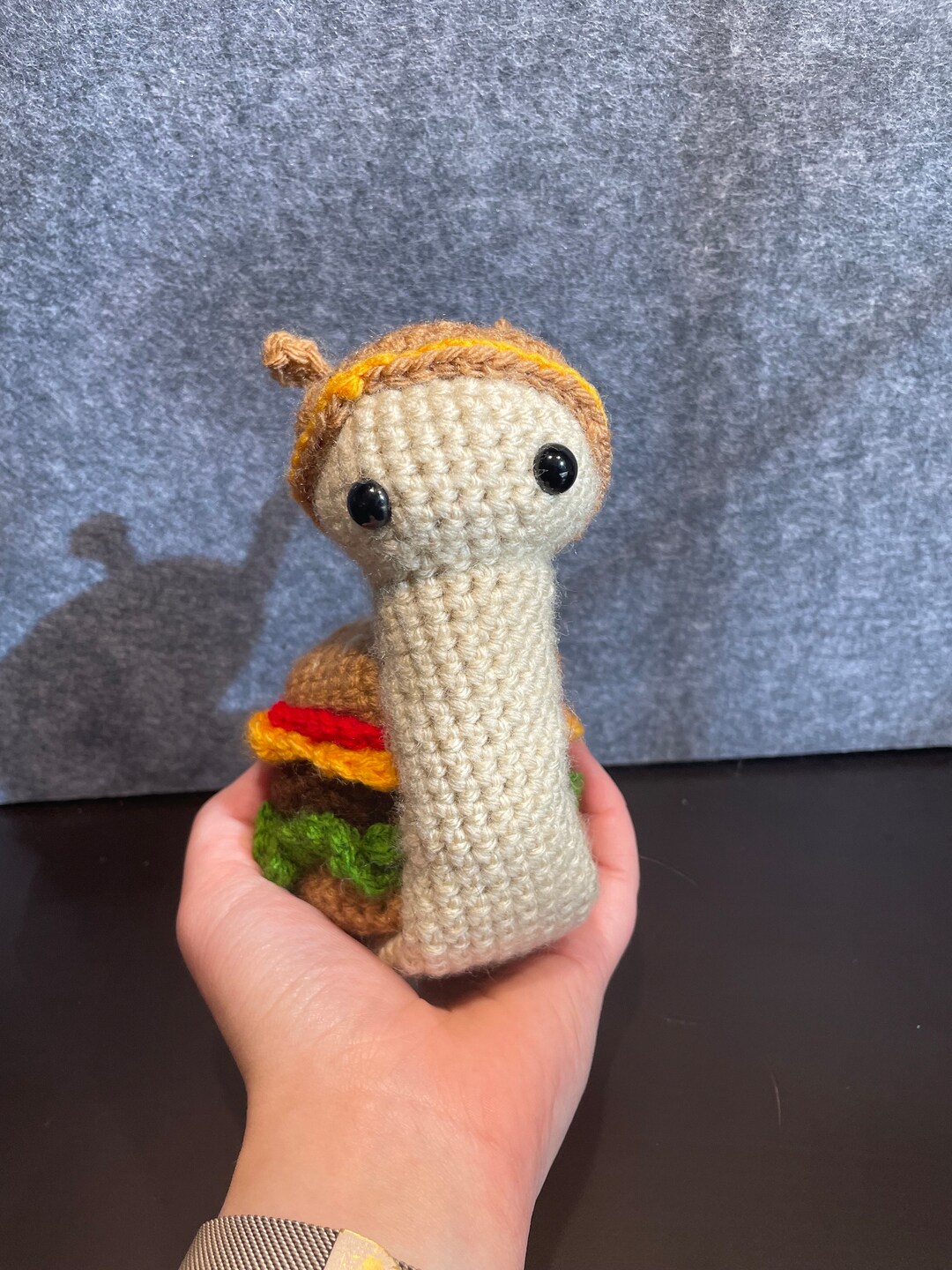 Crochet Burger Snail Made to Order - Etsy