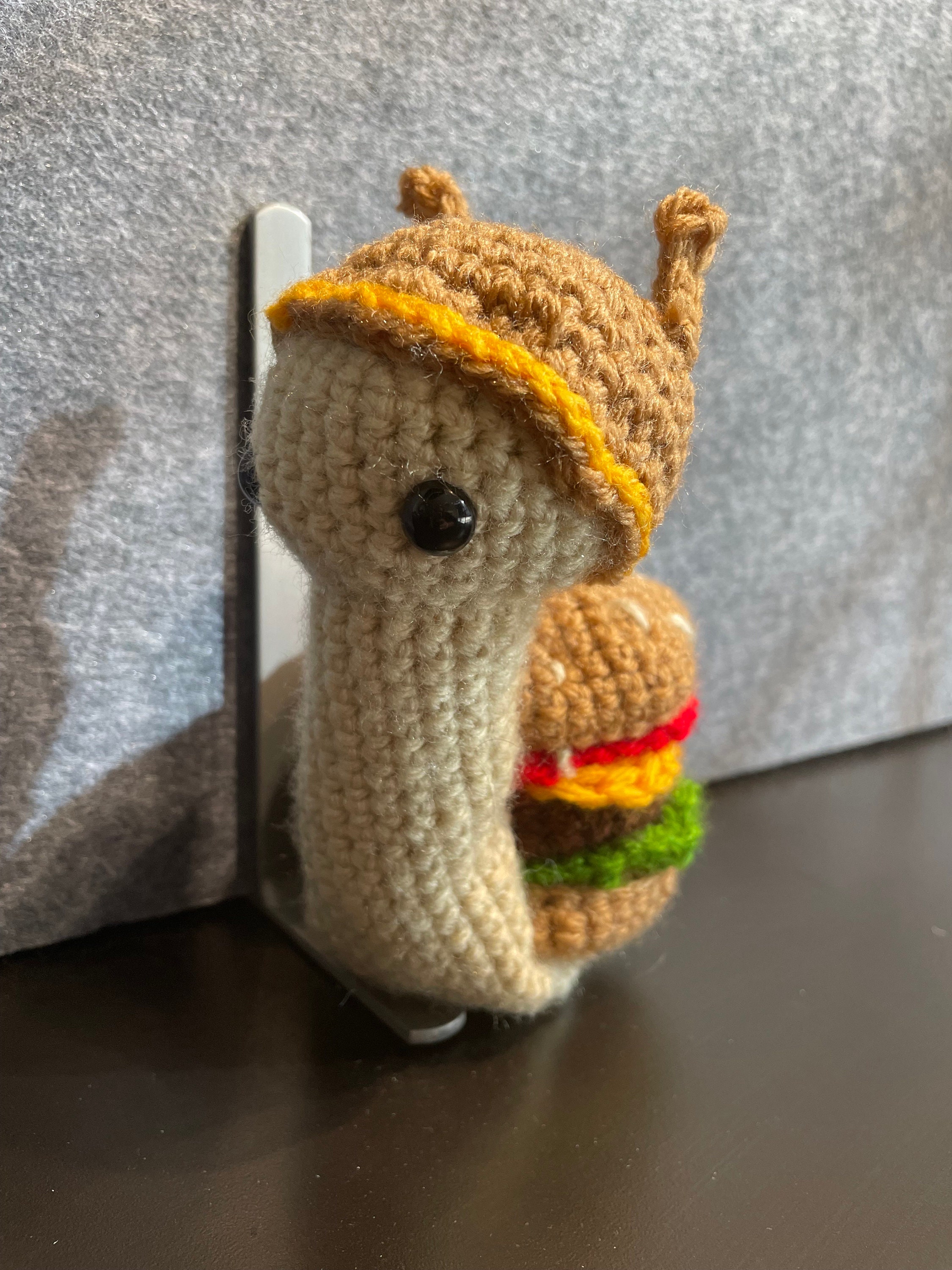 Crochet Burger Snail Made to Order - Etsy