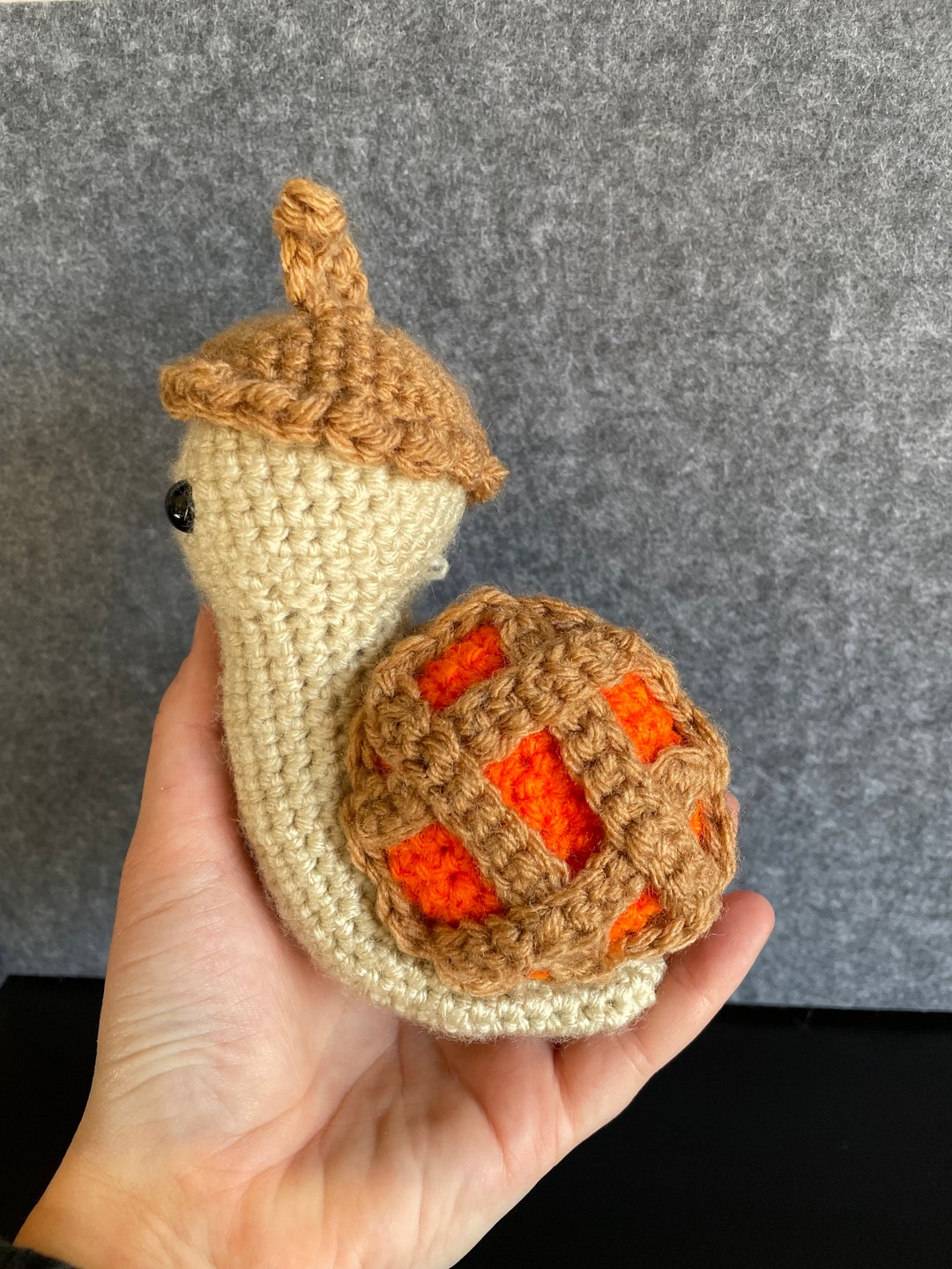 Crochet Pumpkin Pie Snail Made to Order - Etsy
