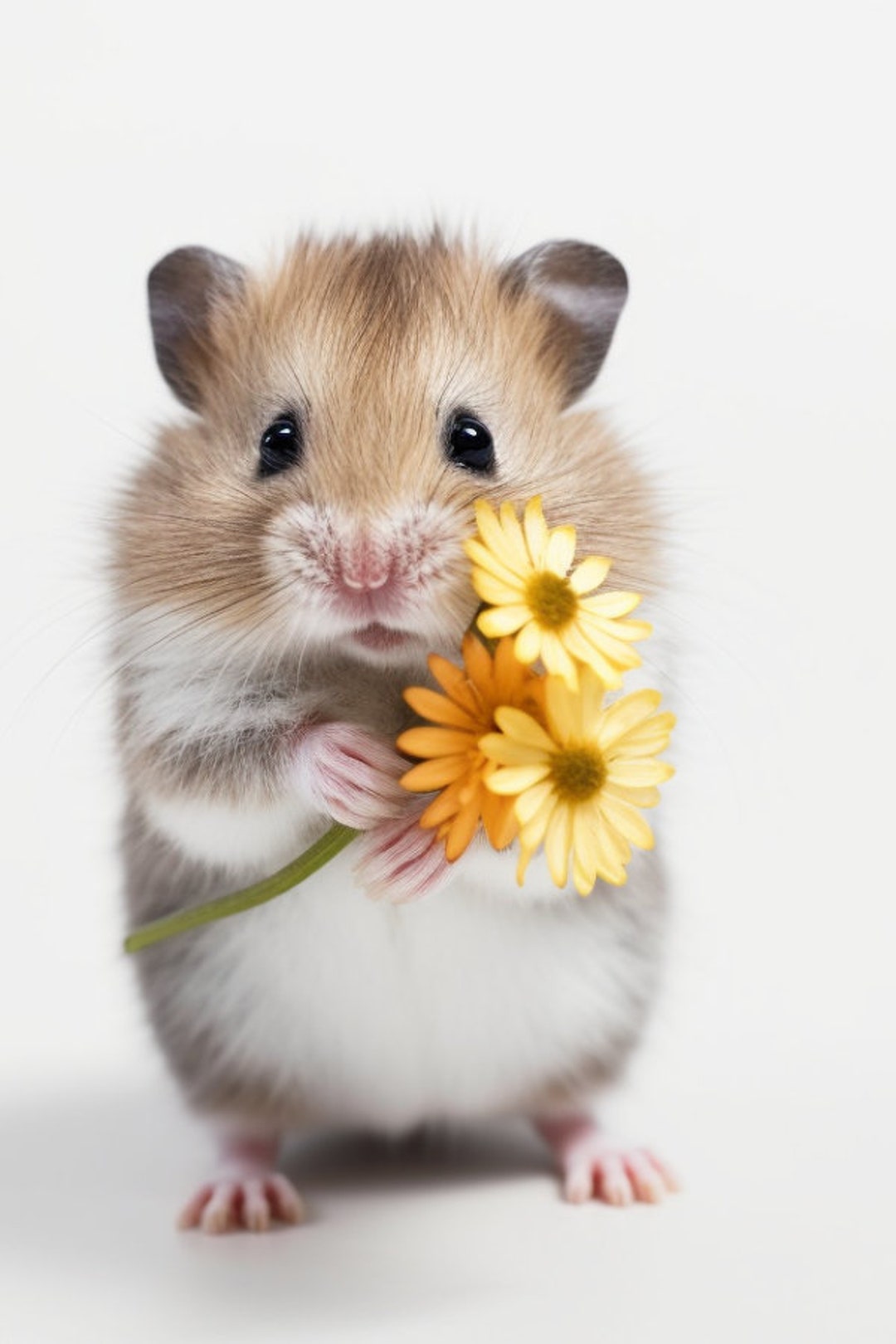 Dwarf Hamster Flower Digital Download - Cute Rodent Pet Decor - Instant ...