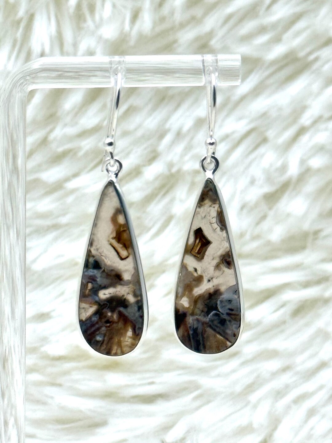 Natural Tube Agate - Turkish 925 Sterling Silver Earrings Jewelry E50 ...