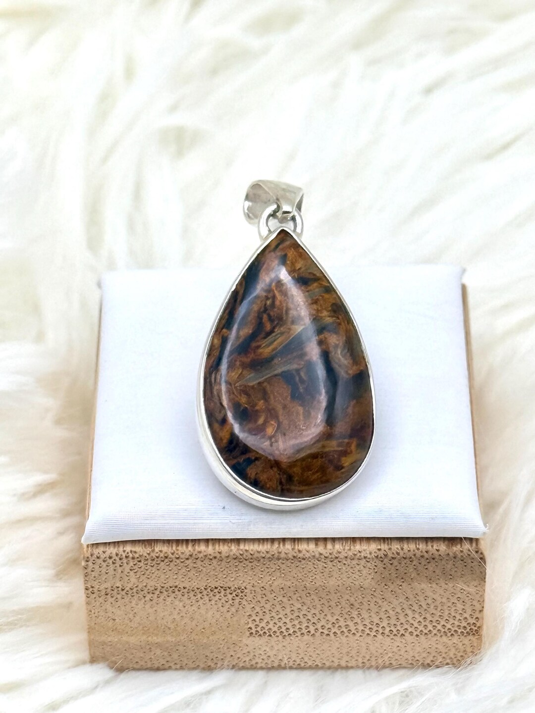 Natural Golden Pietersite - Namibia 925 Sterling Silver Pendant Jewelry ...
