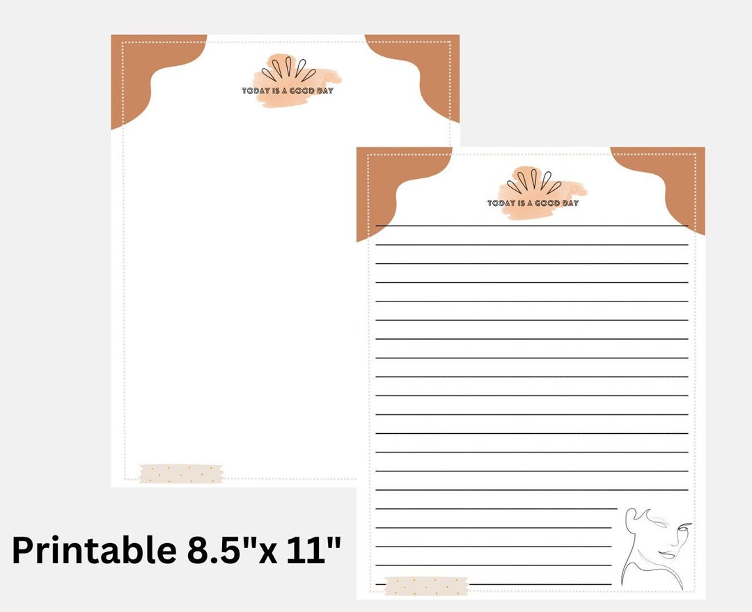 Brown Printable Stationery Template Letter Writing - Etsy
