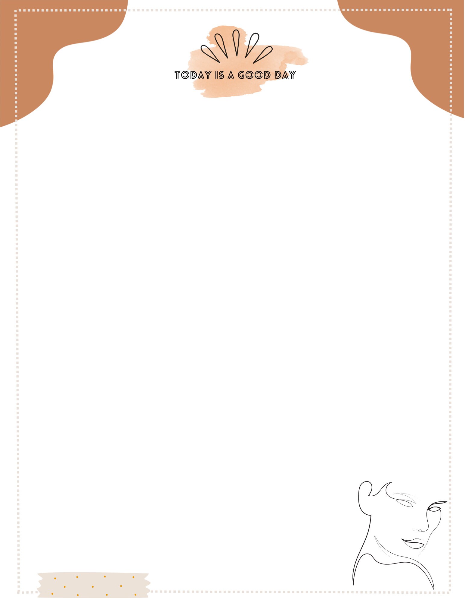 Brown Printable Stationery Template| Letter Writing Paper|lined ...