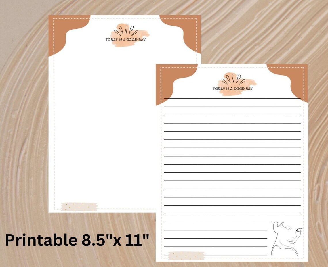 Brown Printable Stationery Template| Letter Writing Paper|lined ...