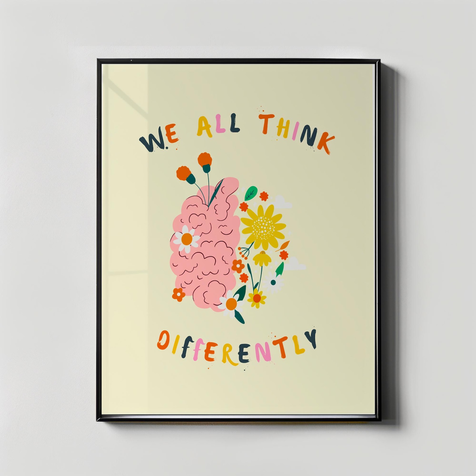We All Think Differently Poster, Growth Mindset Poster, Therapy Office ...