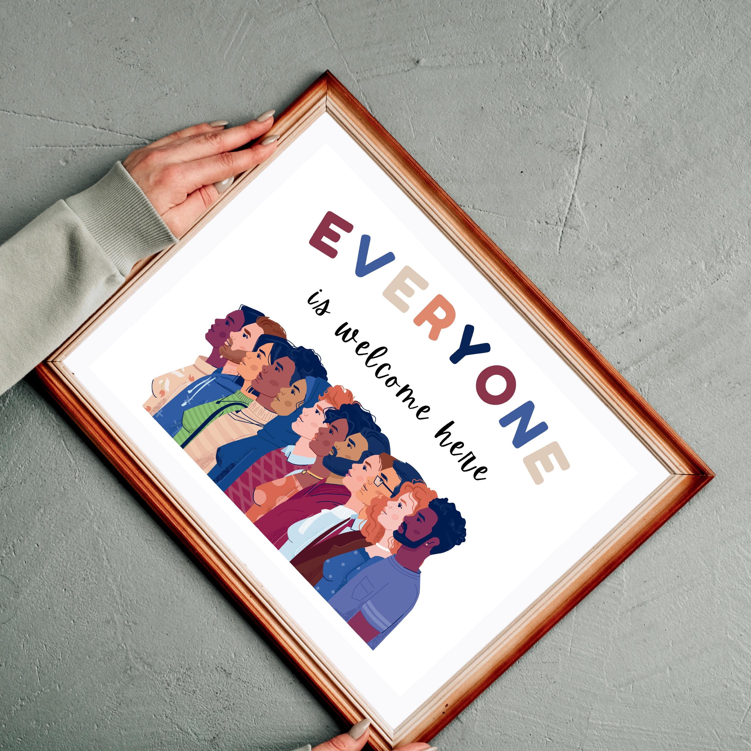 Everyone is Welcome Here Printable, Printable Wall Art, Mental Health ...