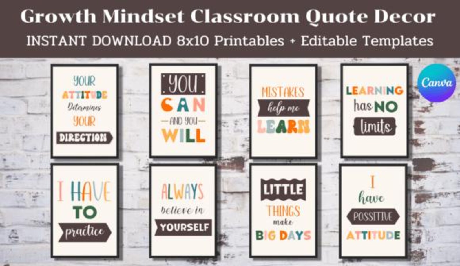 Growth Mindset Posters for Back to School Classroom Décor - Etsy
