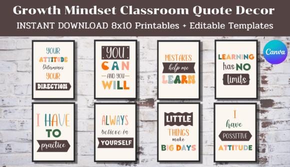 Growth Mindset Posters for Back to School Classroom Décor - Etsy