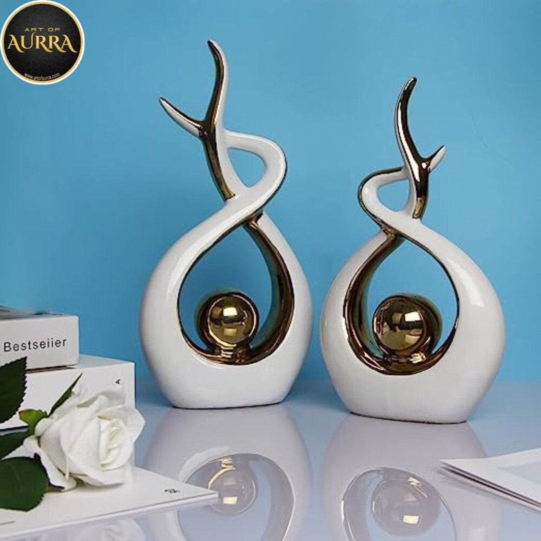 Modern Ceramic Statue Table Decorations - Abstract Art for Dining Room ...