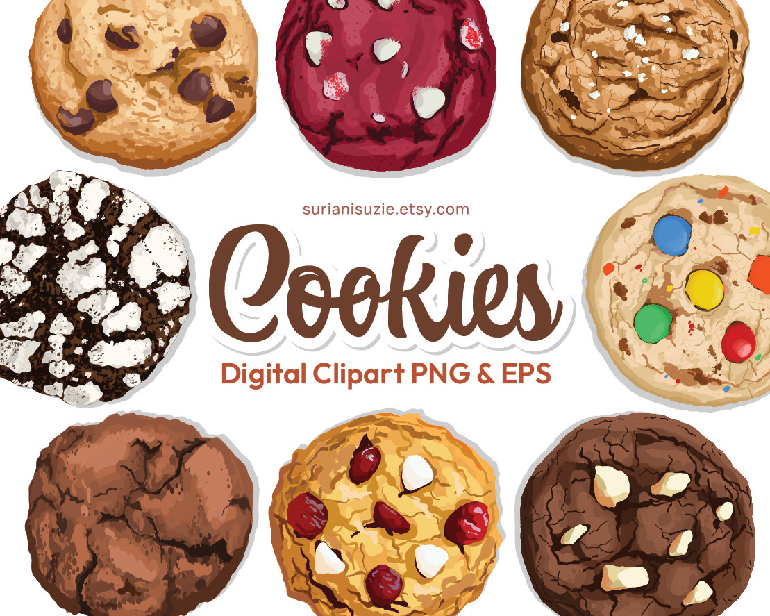 Hand-drawn Cookies Clipart: PNG & EPS Graphics (commercial Use) - Etsy