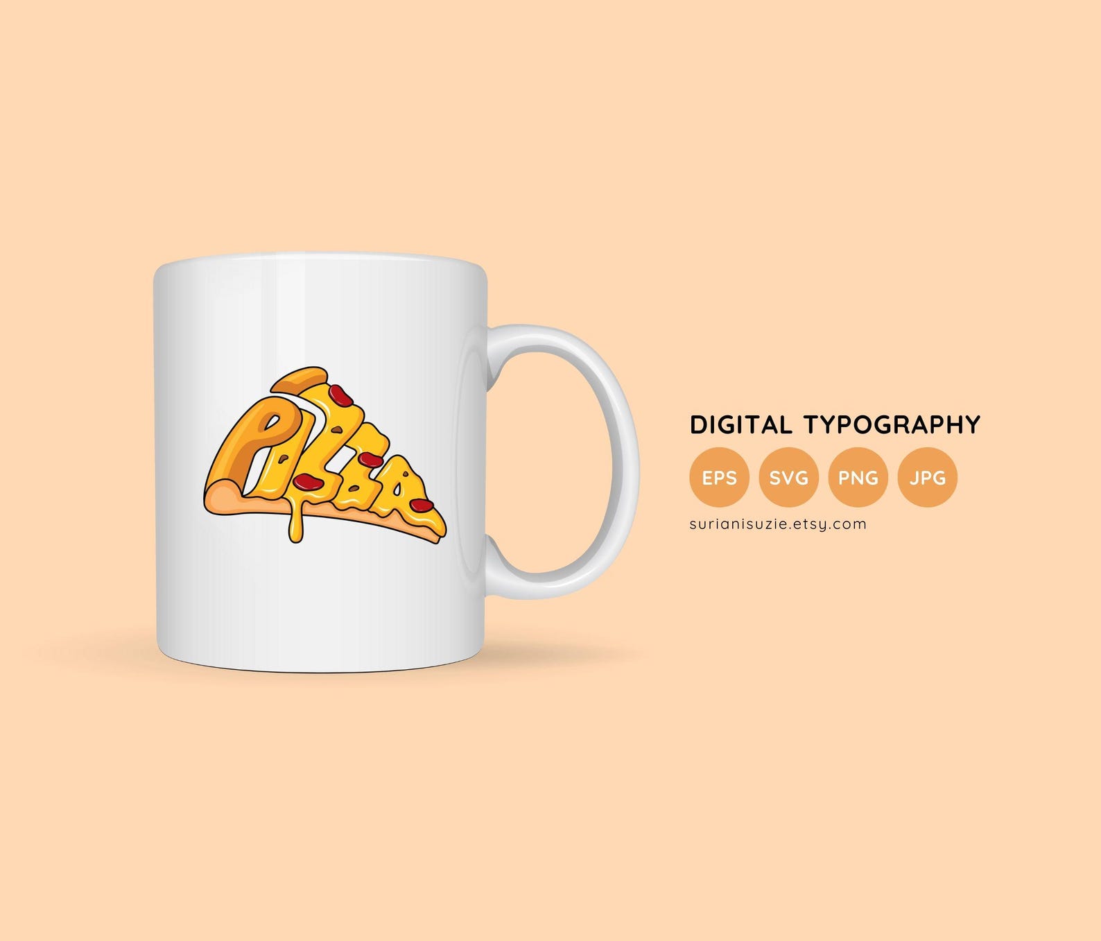 Pizza Wording Digital Design, Typography, Eps, Png, Svg, Jpg, Vector ...