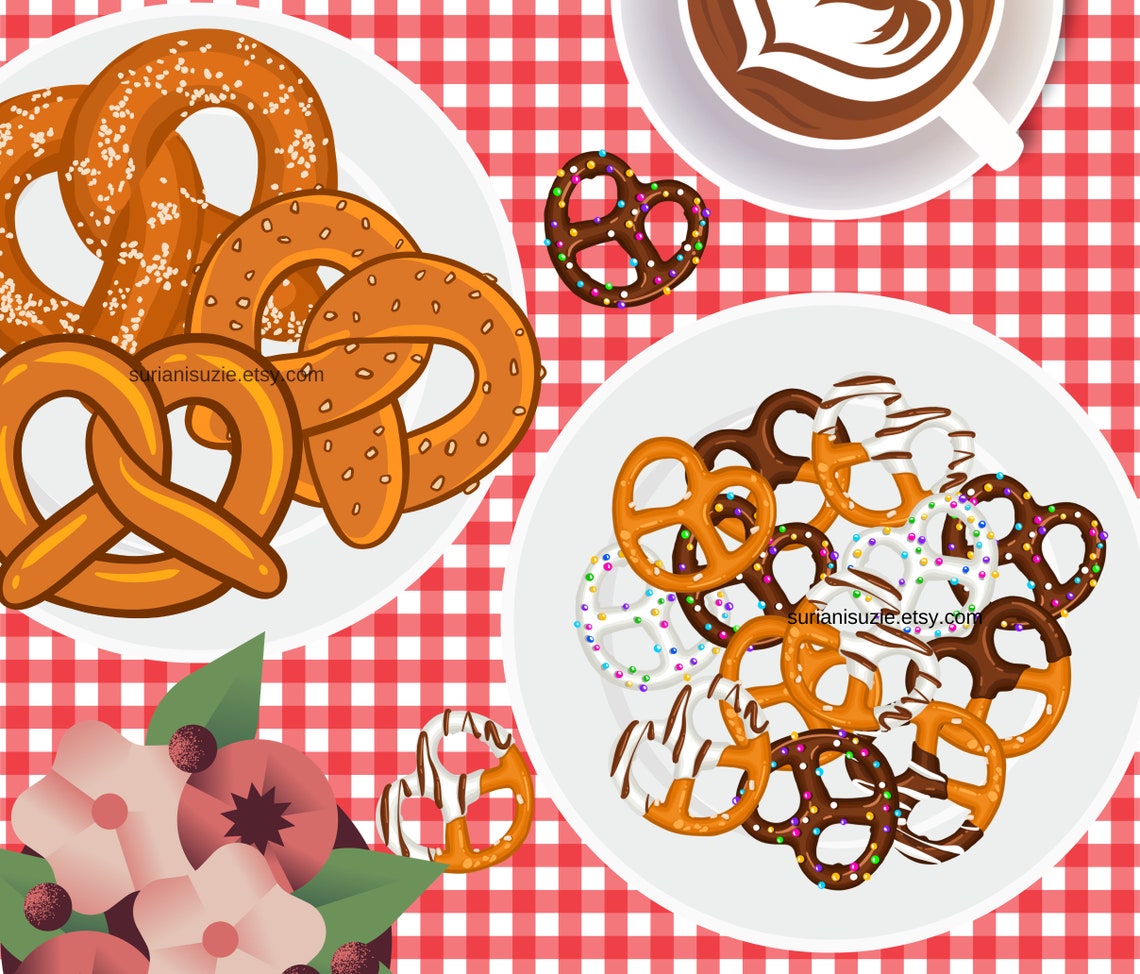 Pretzels Clipart, PNG, EPS Vector Graphics for Commercial Use - Etsy