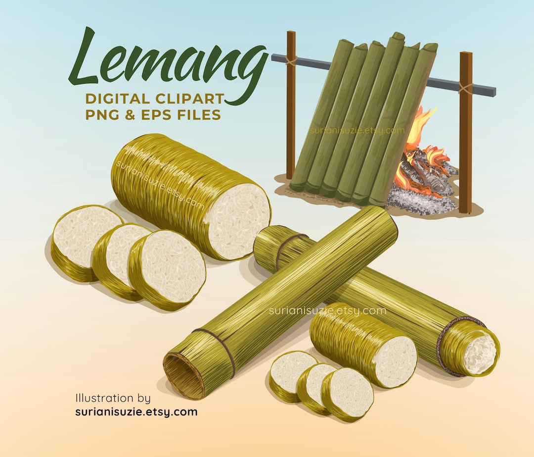 Lemang Food Clipart, Hari Raya Ilustrasi Digital Makanan Malaysia ...