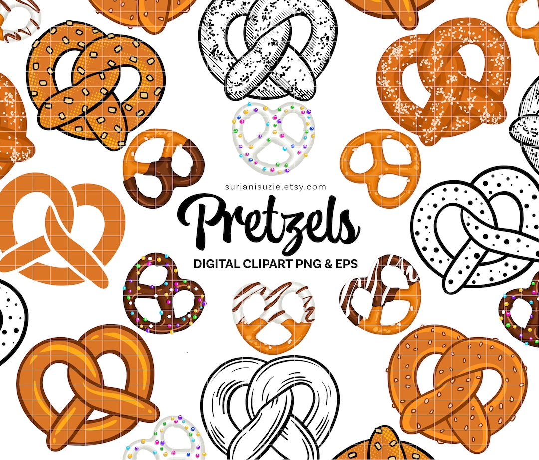 Pretzels Clipart, PNG, EPS Vector Graphics for Commercial Use - Etsy