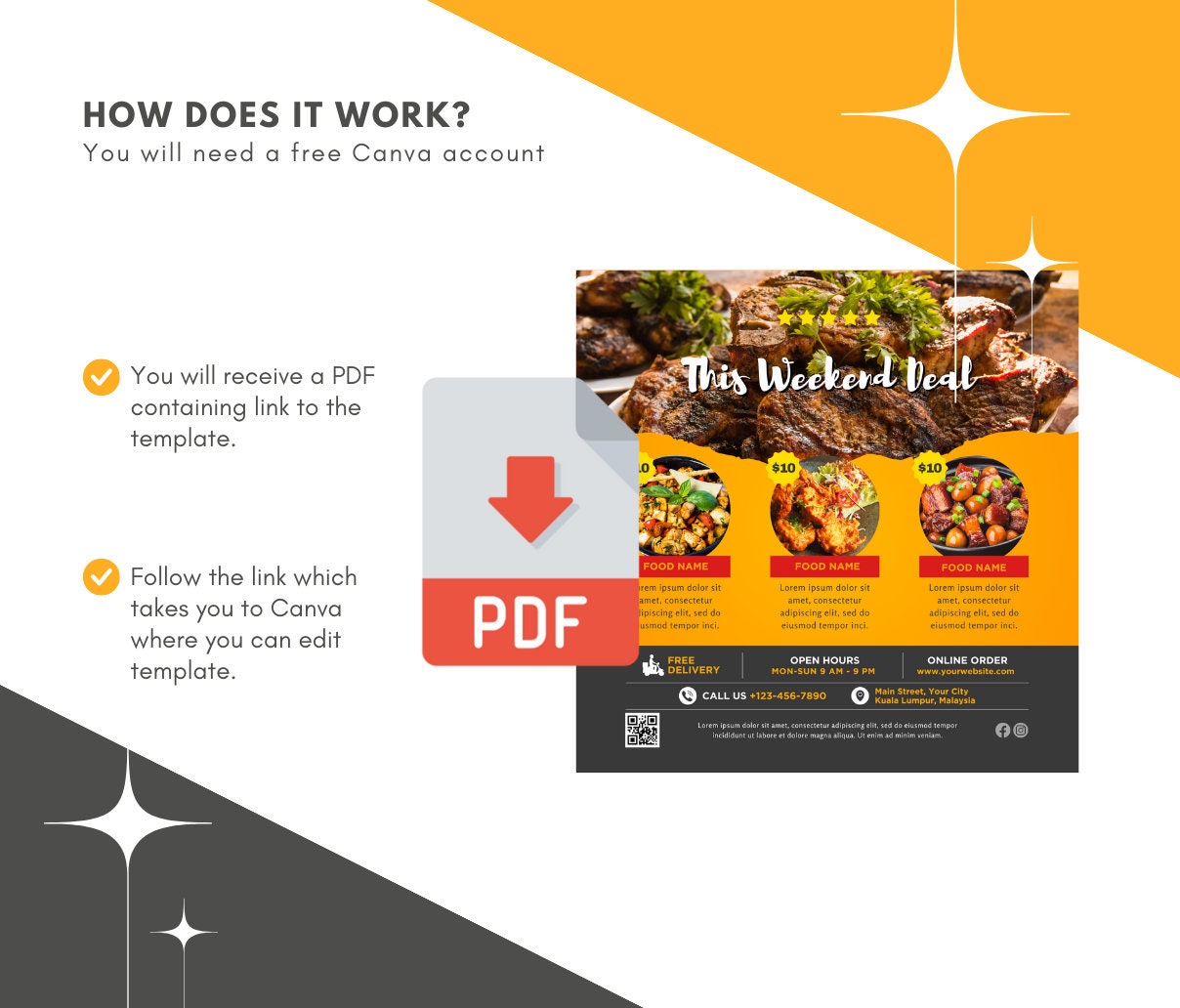 Editable Flyer Food Template Social Media Templates on Canva Fully ...