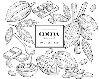Chocolate / Digital Clip Art Graphics / SVG, PNG, EPS / Cocoa Bean ...