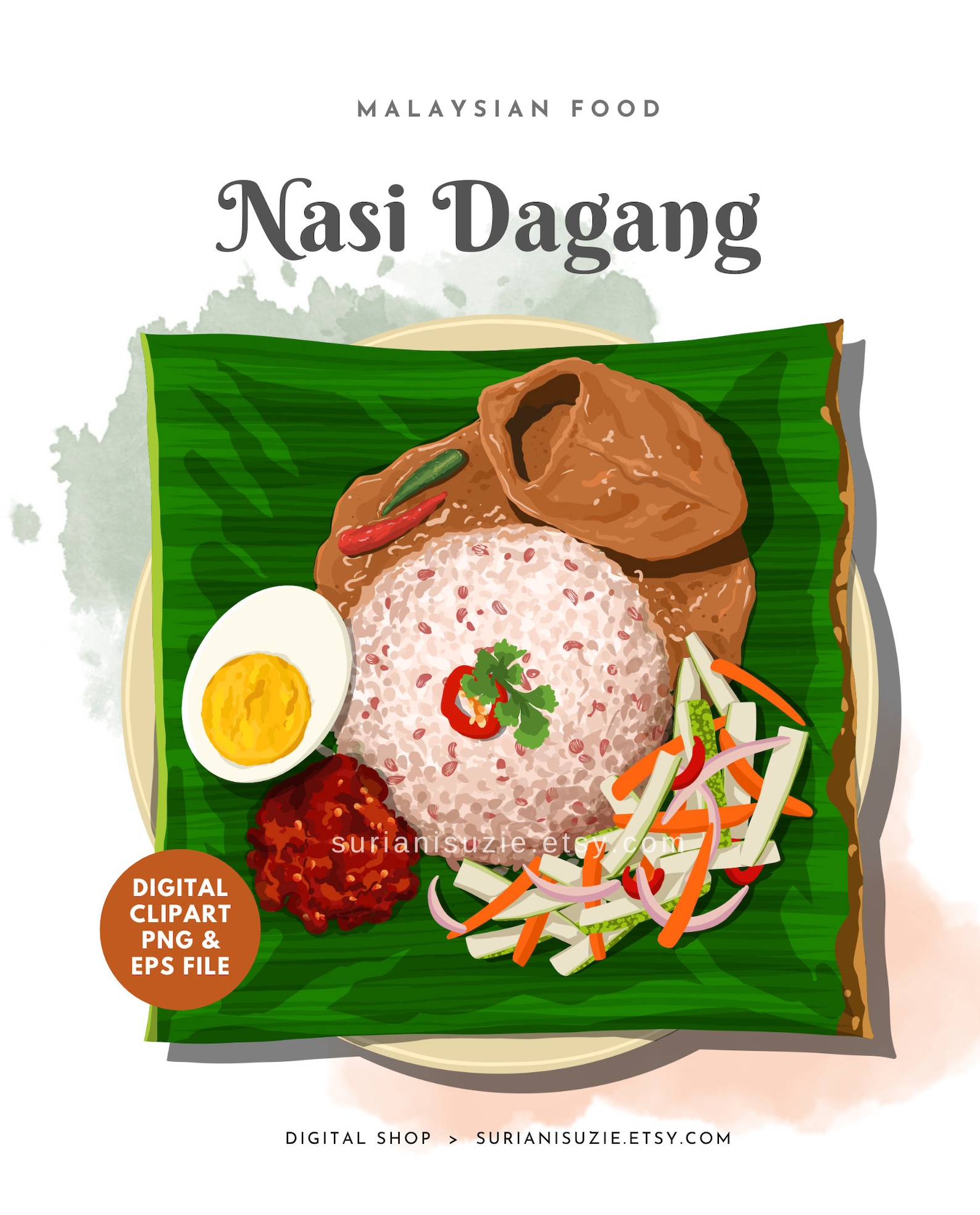 Nasi Lemak Clipart EPS, PNG, Nasi Dagang, Nasi Kerabu, Malaysia, Nasi ...