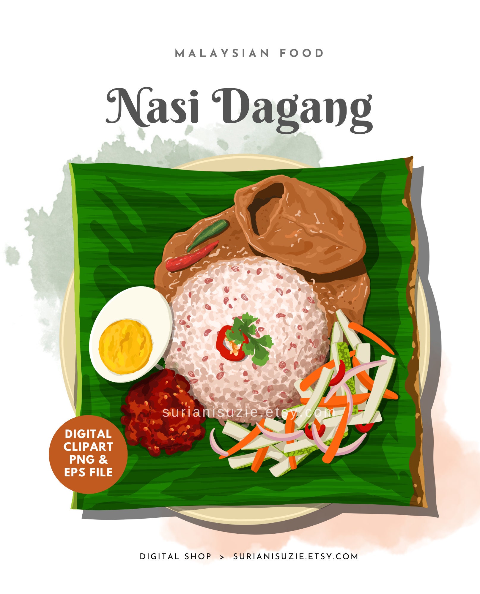 Nasi Lemak Clipart EPS, PNG, Nasi Dagang, Nasi Kerabu, Malaysia, Nasi ...