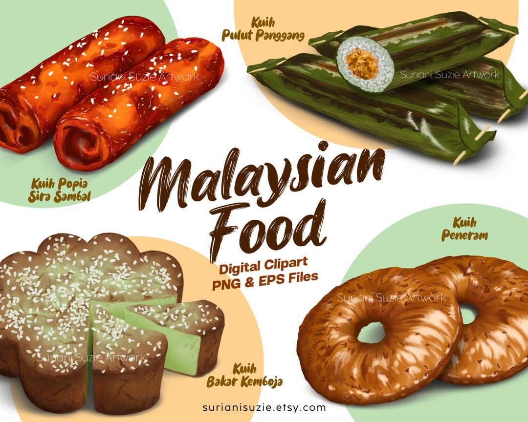 Kuih Traditional Malaysian Food Clipart, PNG, EPS Vector Graphics ...