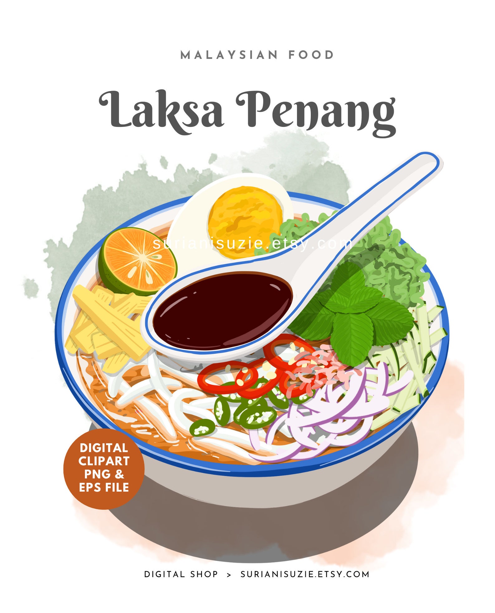 Laksa Clipart, Laksa Penang, Curry Laksa, Malaysia, Singapurisch, EPS ...