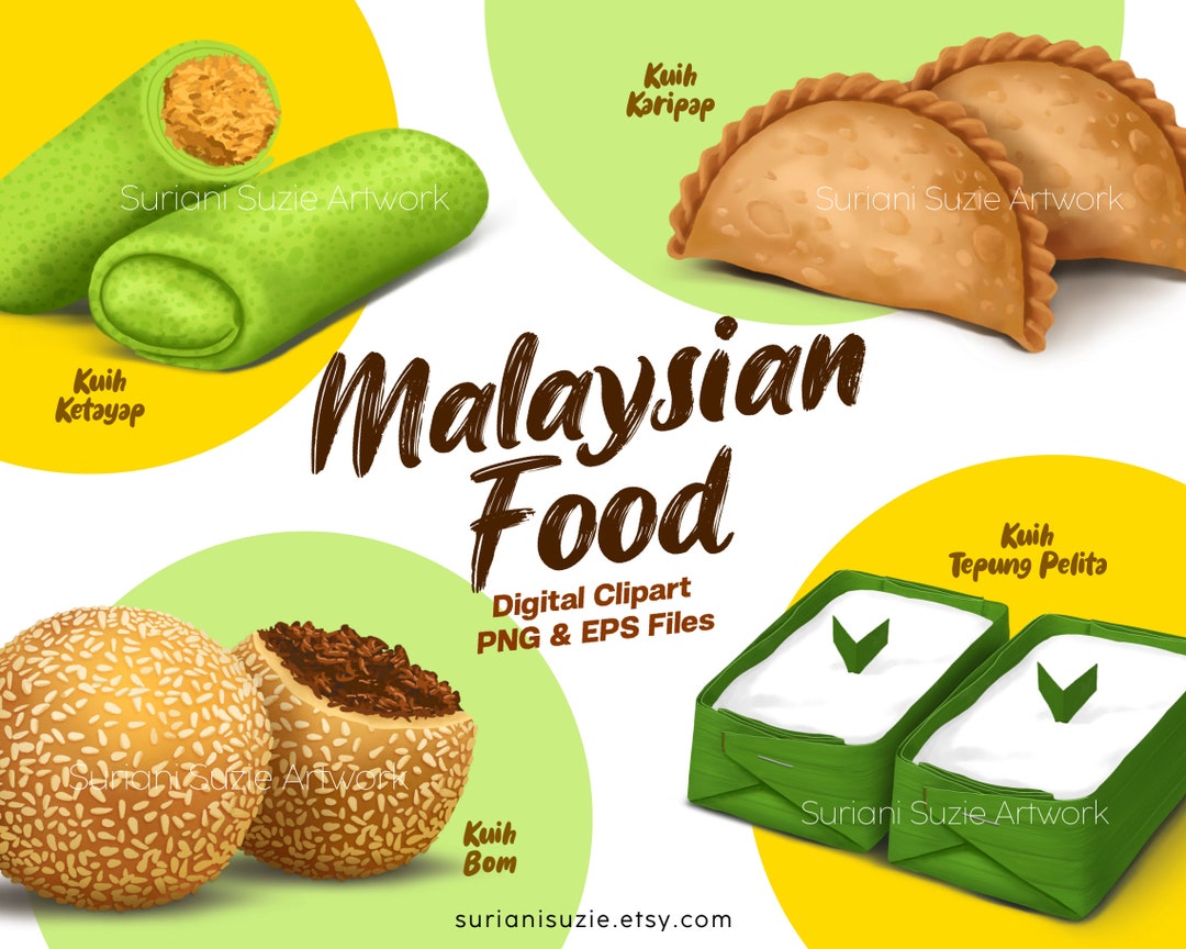 Kuih Traditional Malaysian Food Clipart, PNG, EPS Vector Graphics, Kuih ...
