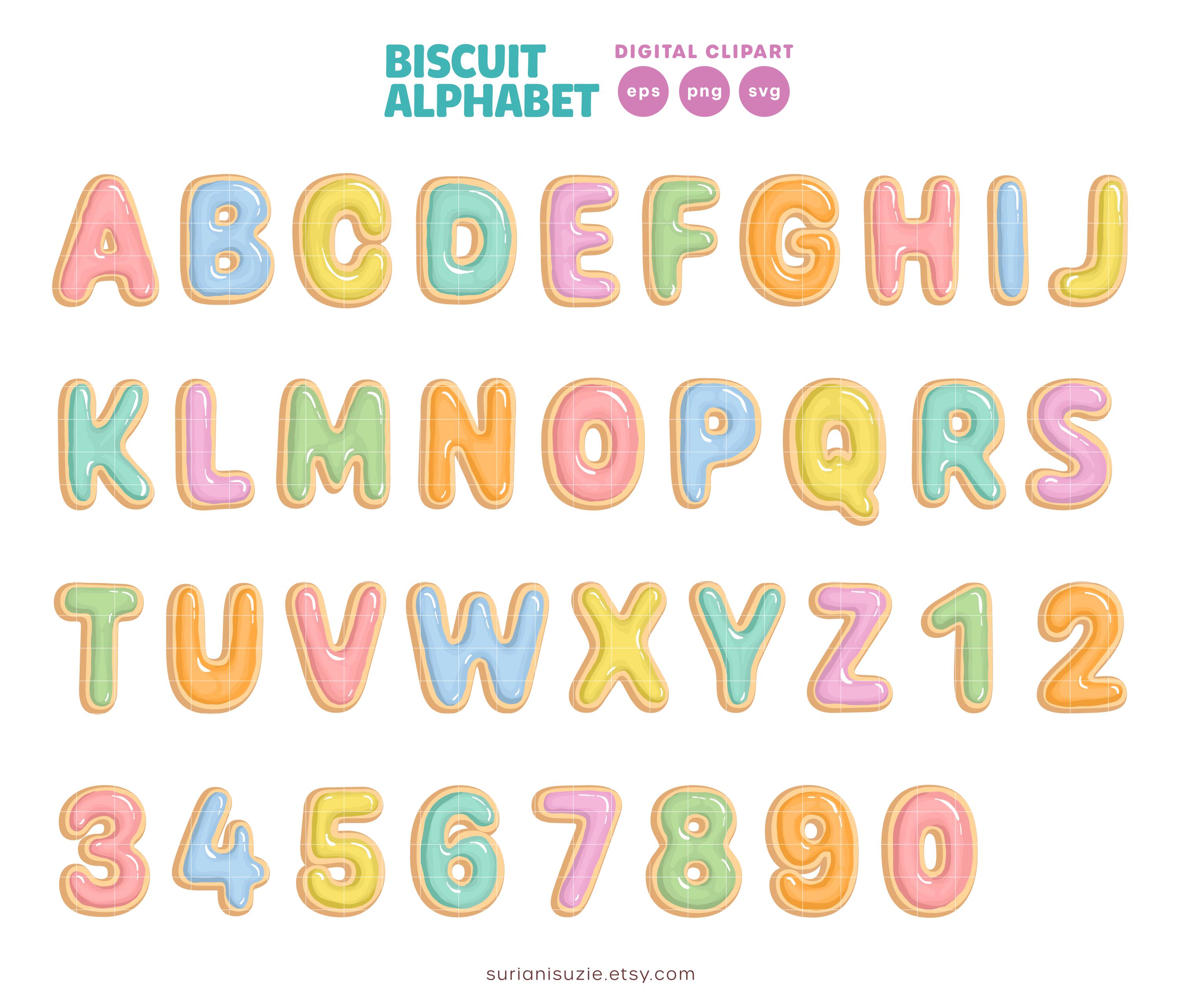 Biscuit Alphabet Clipart - PNG, EPS, SVG Vector Graphics & Craft ...