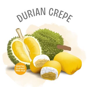 Durian Crepe Clipart PNG, Malaysian Clip Art, Asian Yellow Dessert ...