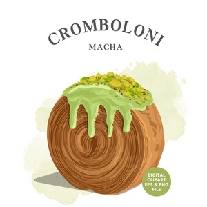 Cromboloni, Croissant Bomboloni, Digital Clipart EPS, and PNG, Vector ...
