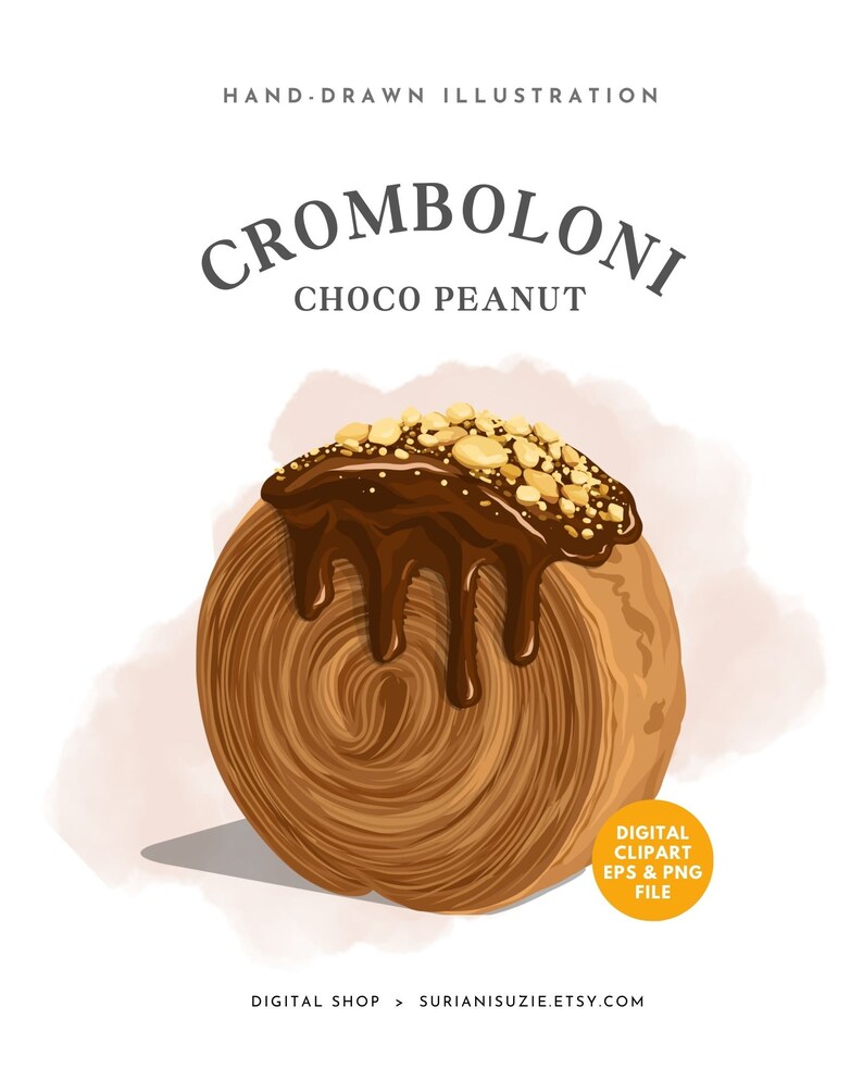 Cromboloni, Croissant Bomboloni, Digital Clipart EPS, and PNG, Vector ...