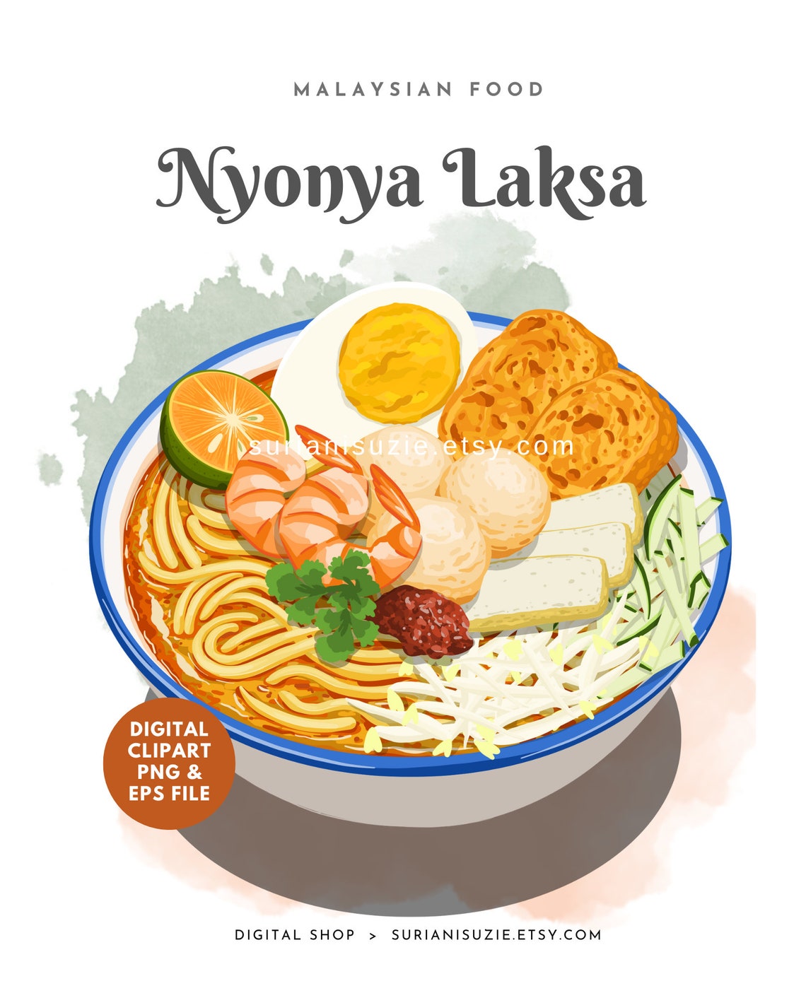 Laksa Clipart, Laksa Penang, Curry Laksa, Malaysia, Singapurisch, EPS ...