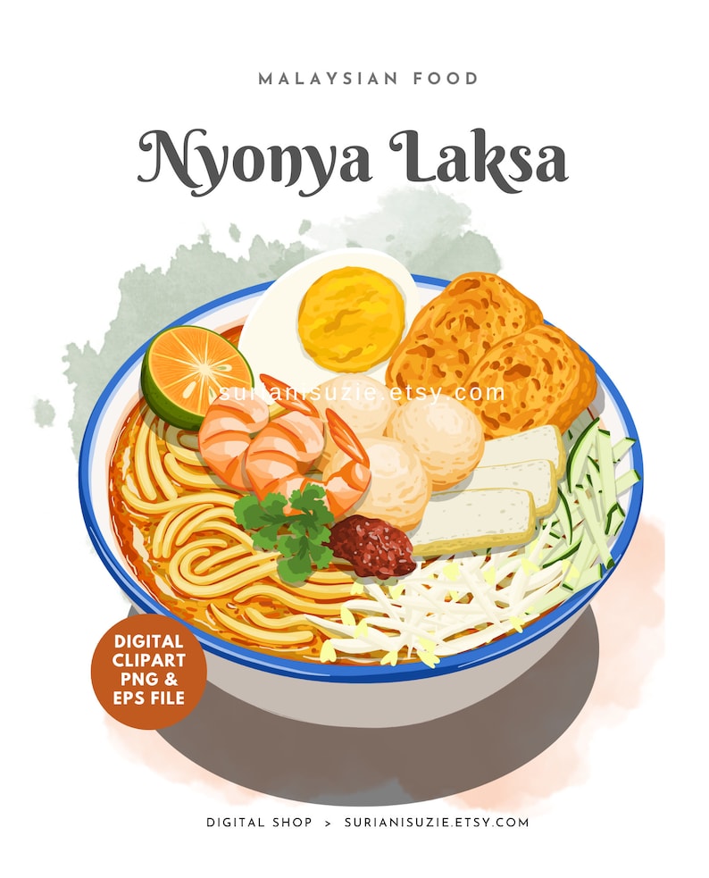 Laksa Clipart, Laksa Penang, Curry Laksa, Malaysia, Singapurisch, EPS ...