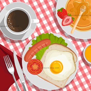 Breakfast Set Clipart PNG, SVG, EPS Vector Graphics, Kitchen and ...