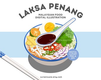 Laksa Utara, Malaysian, Singaporean, EPS, PNG, Vector Graphic, Clip Art ...