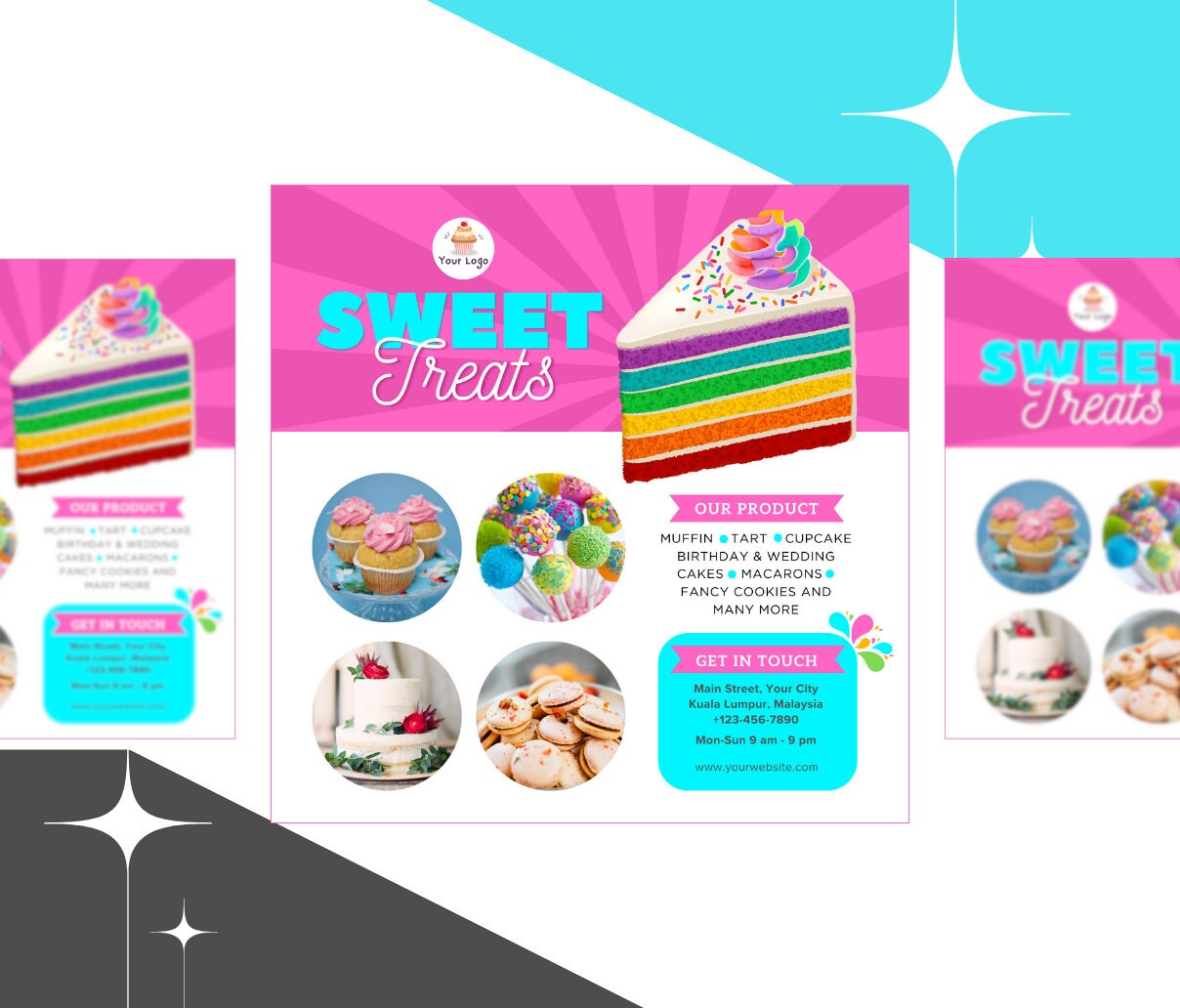 Sweet Treats Editable Flyer Template, Baked, Baking, Canva Templates ...